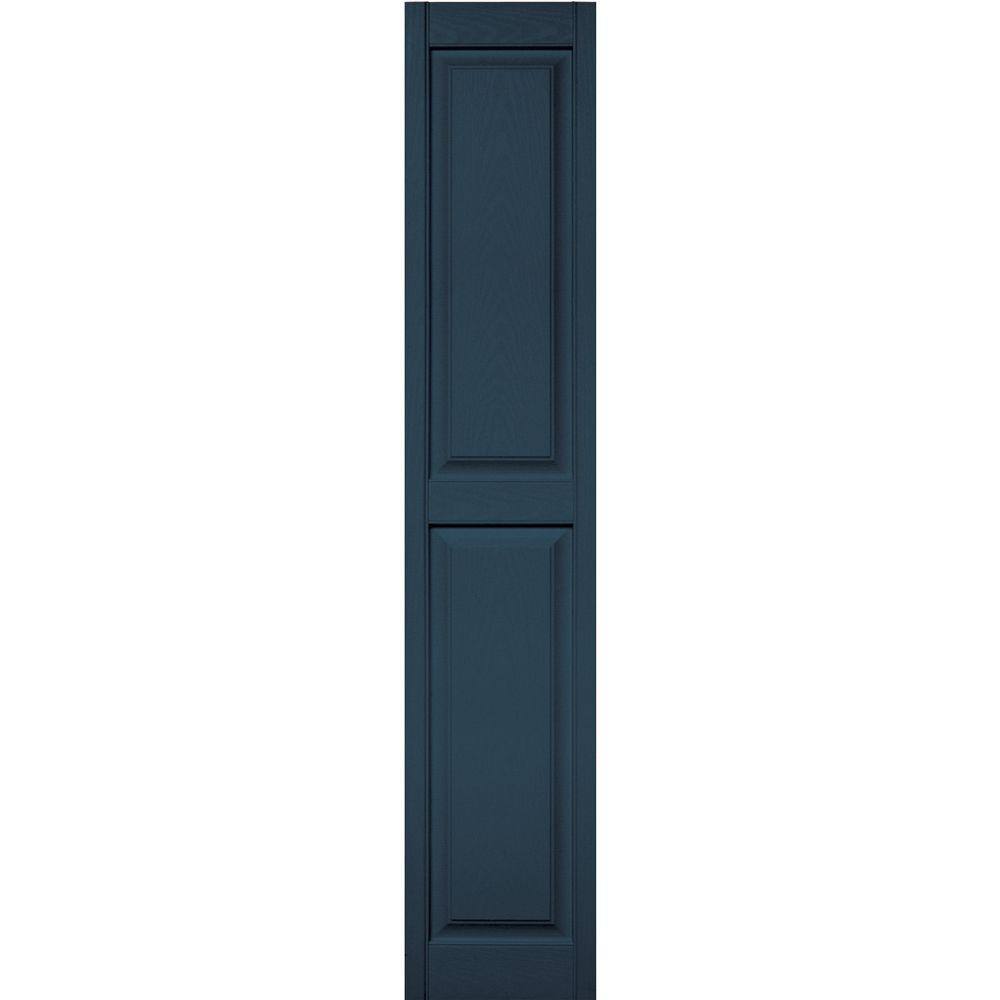Builders Edge 15 in. x 75 in. Raised Panel Vinyl Exterior Shutters Pair ...