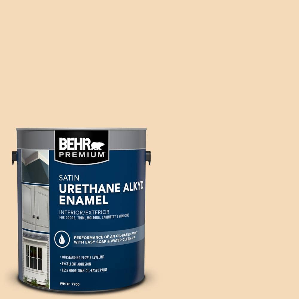 BEHR PREMIUM 1 gal. #M250-2 Golden Pastel Urethane Alkyd Satin Enamel ...