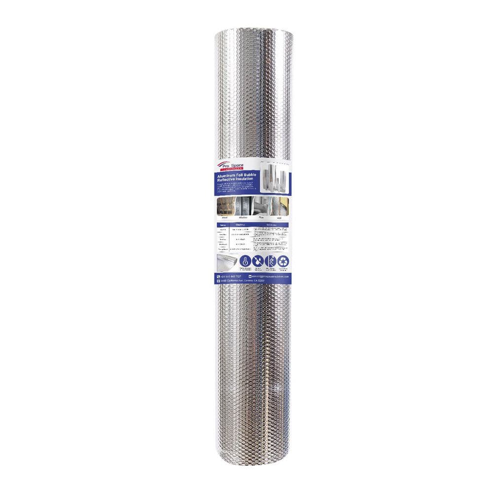 Pro Space 48 in. x 50 ft. Radiant Barrier Double Bubble Aluminum Foil ...