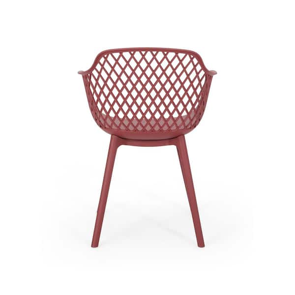 TIRAMISUBEST Red Plastic Outdoor Dining Chair in Red JMXS000245 - The ...