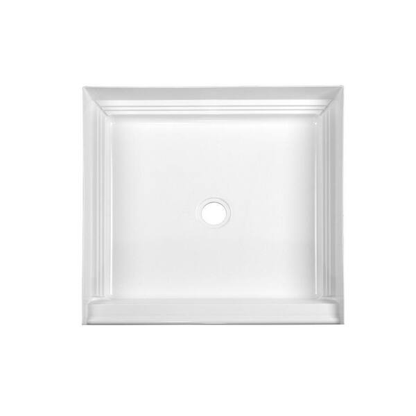 Aquatic 32 in. x 32 in. Single Threshold Composite Shower Base in White ...