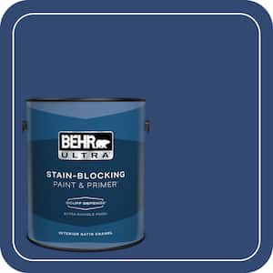 BEHR PREMIUM PLUS 8 oz. #S-H-580 Navy Blue Satin Enamel Interior ...