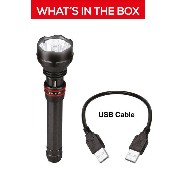 Vector Rechargeable Flashlight Premium Vector | Black Modern