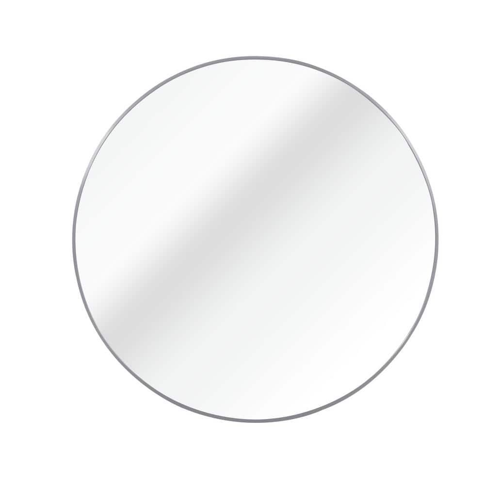 42 in. W x 42 in. H Round Metal Framed Wall Bathroom Vanity Mirror in ...