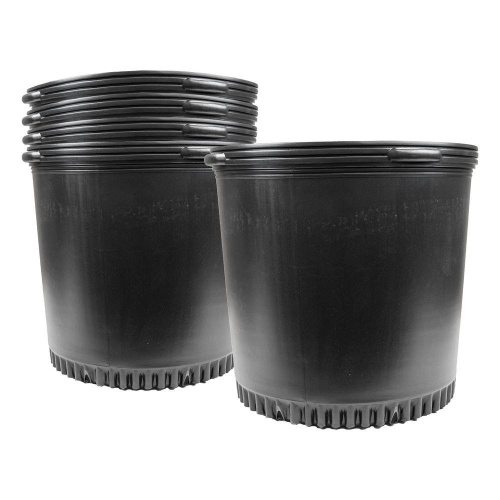 Viagrow 15 Gal. Plastic Round Nursery Trade Pots 5 Pack VHPP1500 5 The Home Depot