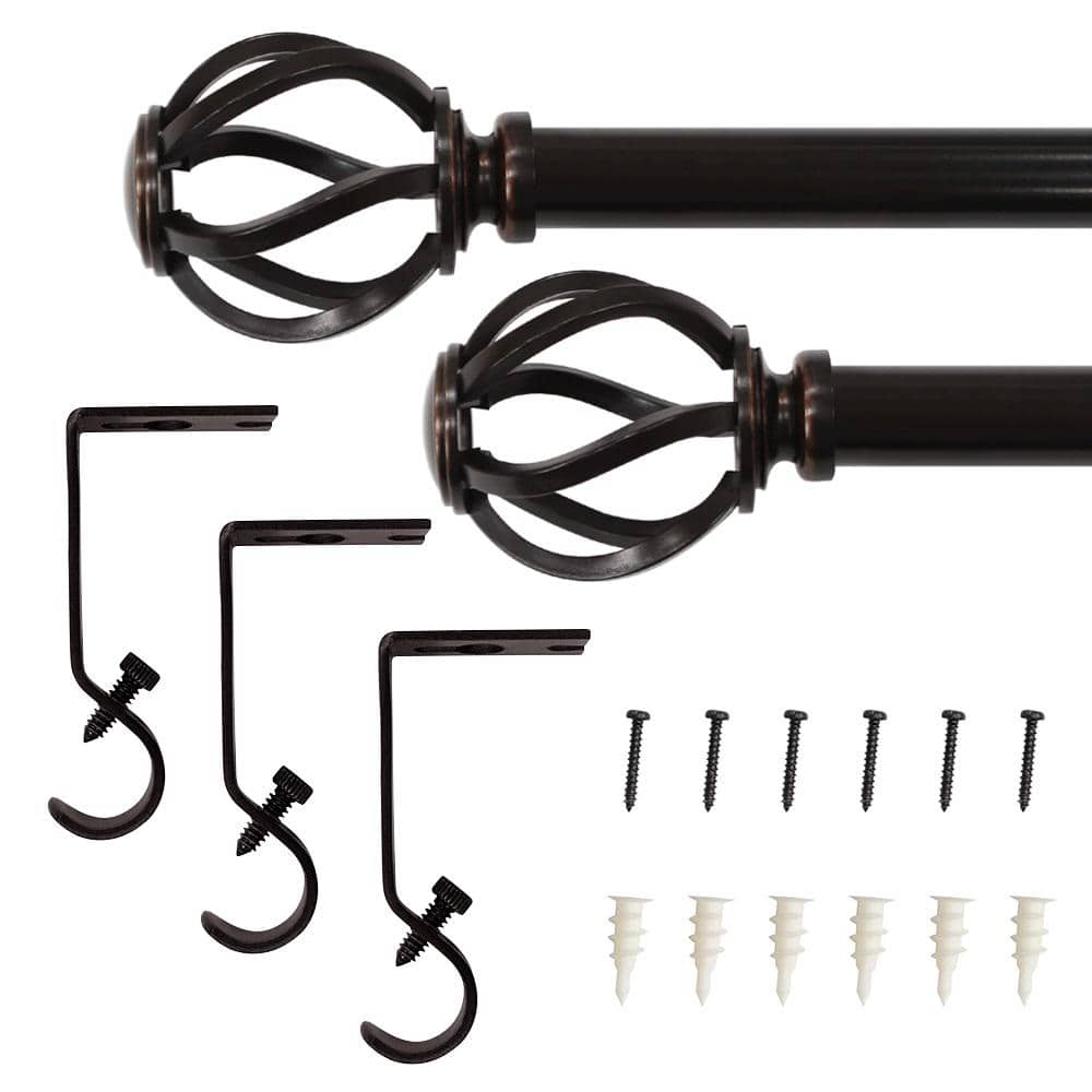 StyleWell 48 in. - 84 in. Telescoping 5/8 in. Single Curtain Rod Kit in ...
