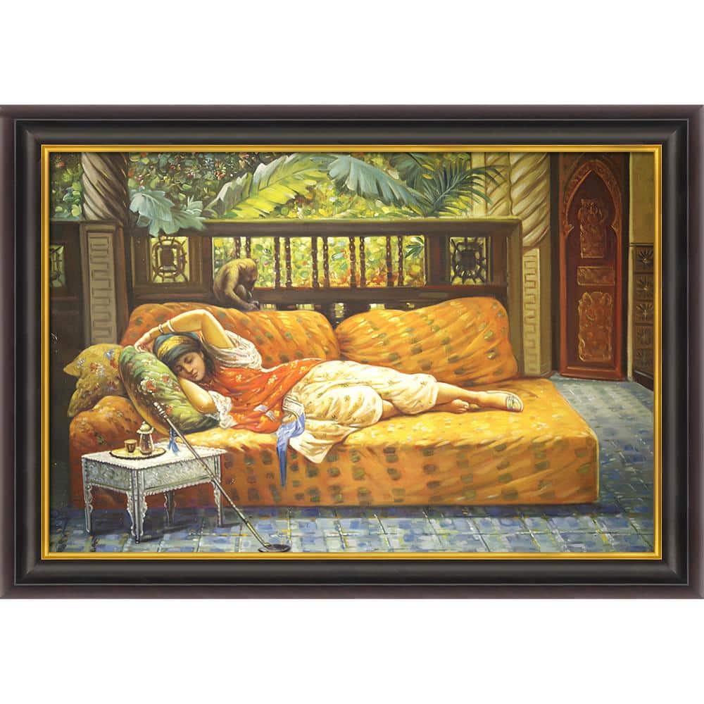 LA PASTICHE The Siesta by Frederick Arthur Bridgman Opulent Framed Abstract Art Print 30 in. x ...