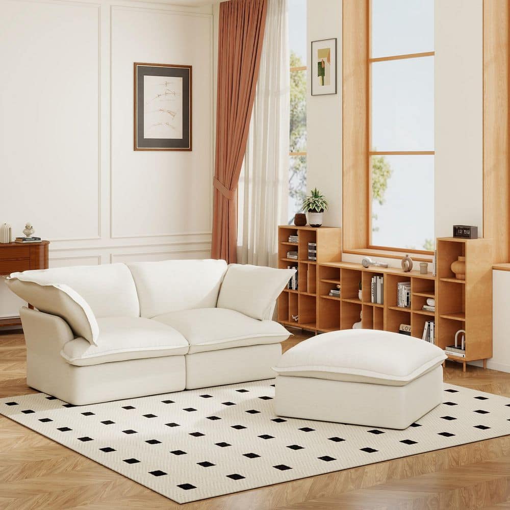 Magic Home Convertible 83 in. Flared Arm Linen Modular Sofa Modern Love ...