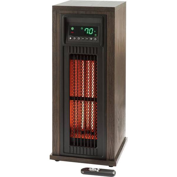 Lifesmart 23 in. 3-Quartz Infrared Tower Heater with Oscillaton, Remote ...