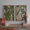 Litton Lane Wood Green Tropical Leaf Wall Decor with Brown Frame (Set ...