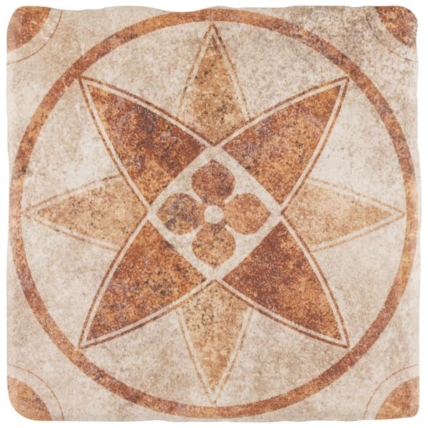 Merola Tile Costa Arena Decor Starflower 7-3/4 in. x 7-3/4 in. Ceramic ...