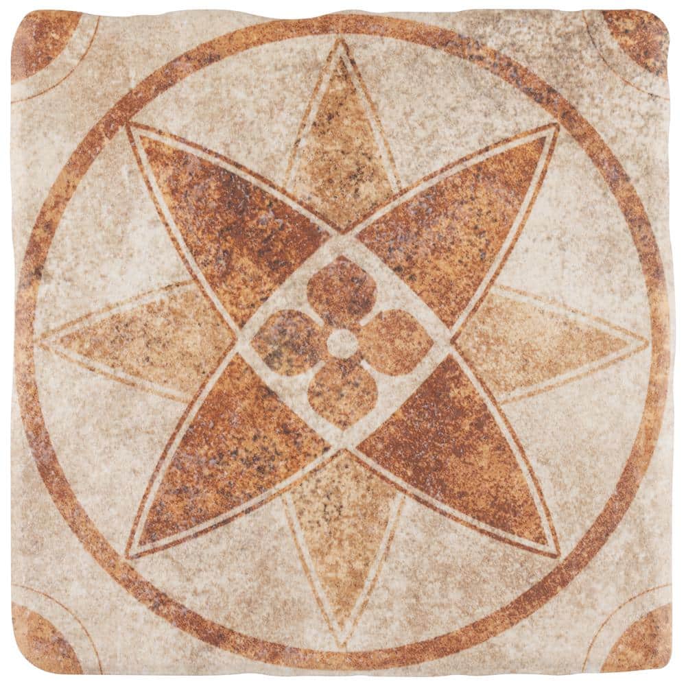 Merola Tile Costa Arena Decor Starflower 7-3/4 in. x 7-3/4 in. Ceramic ...