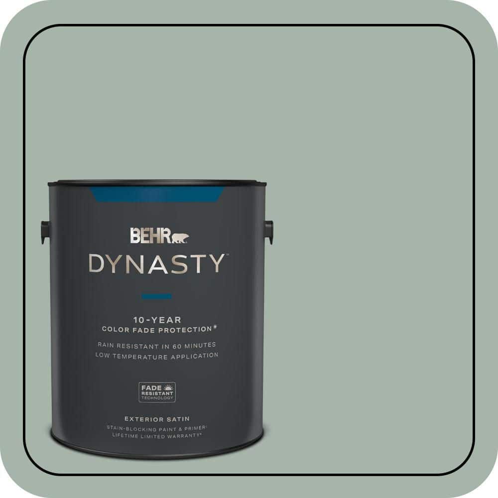 BEHR DYNASTY 1 gal. #PMD-100 Aquatone Satin Enamel Exterior Stain ...