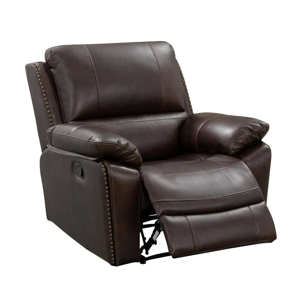 DEVON & CLAIRE Solana Leather Recliner, Dark Brown SHF-12344-BRN-1 ...