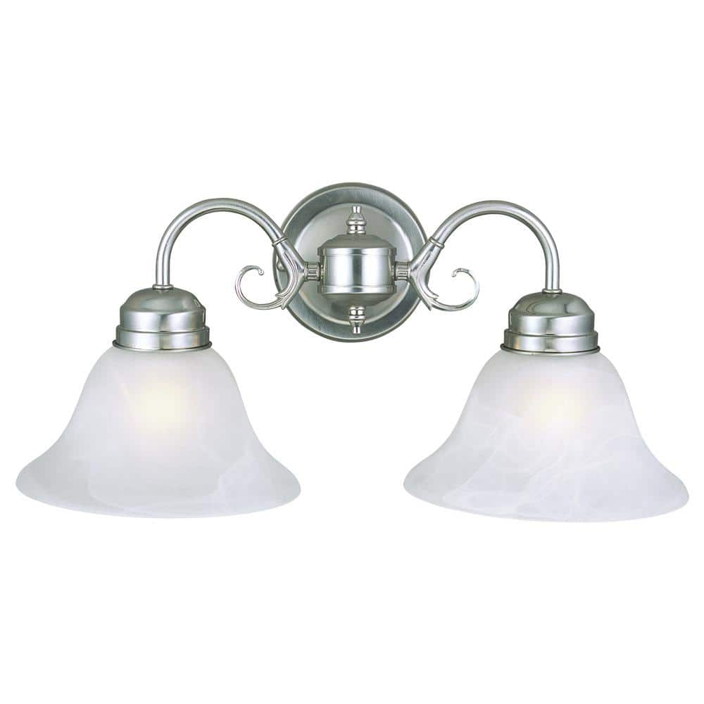 Design House Millbridge 2-Light Satin Nickel Sconce with Alabaster ...