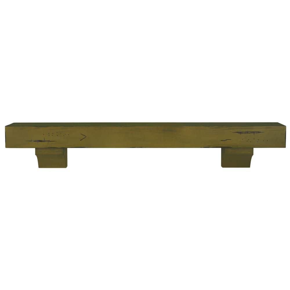 Pearl Mantels 4 ft. Antique Distressed Cap-Shelf Mantel RPS4841210D ...