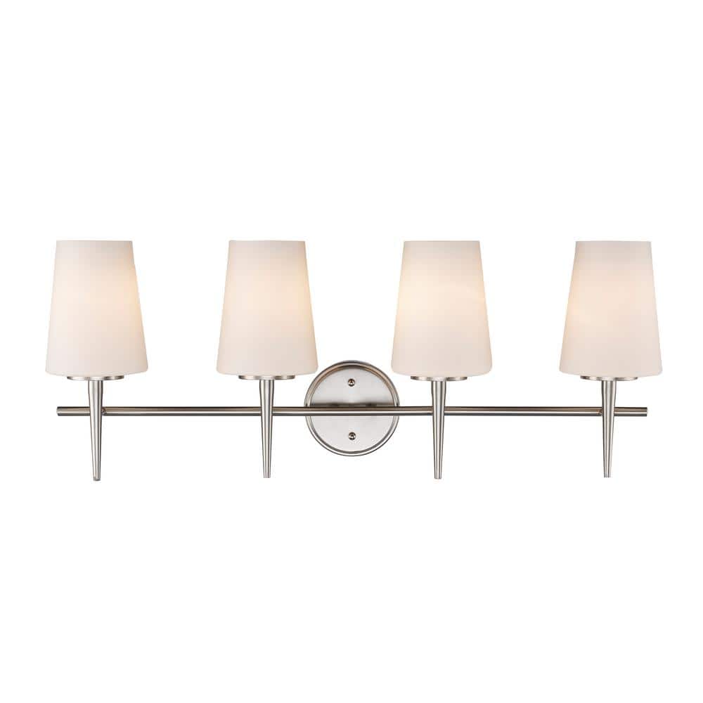 Bel Air Lighting Horizon 30.5 in. 4-Light Brushed Nickel Bathroom ...