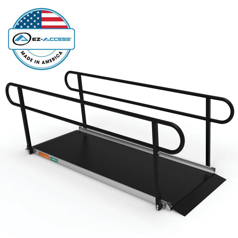 EZ-ACCESS GATEWAY 3G 8 ft. Aluminum Solid Surface Black Wheelchair Ramp ...