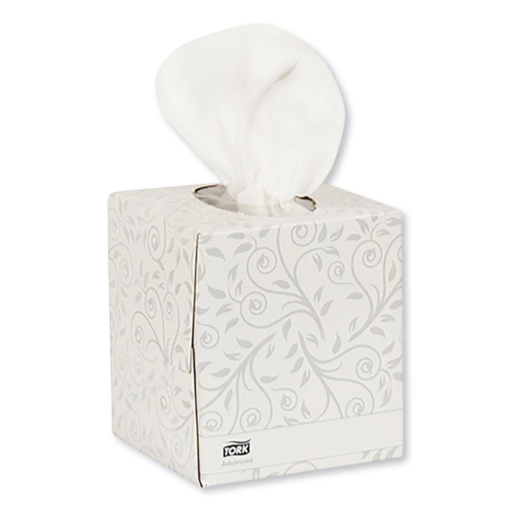 TORK 2-Ply White Advanced Facial Tissue Cube Box (94-Sheets/Box, 36 ...