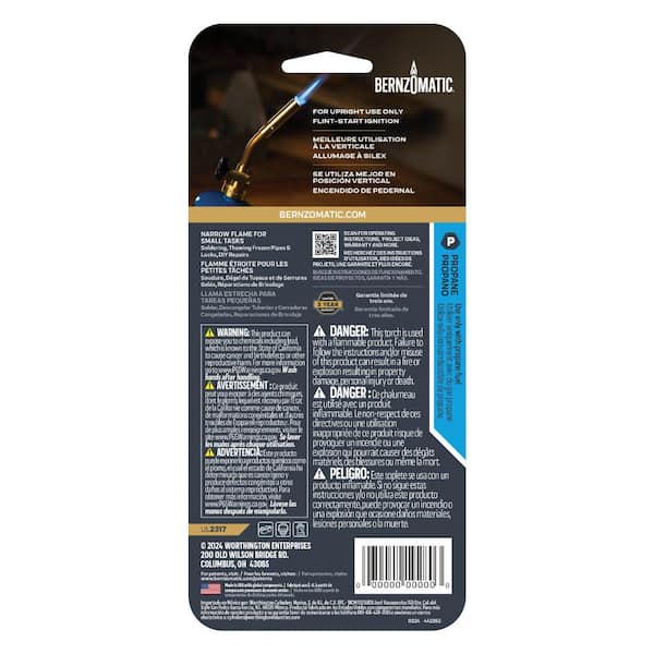 Bernzomatic Classic Brass Torch for Propane Gas Cylinder UL2317