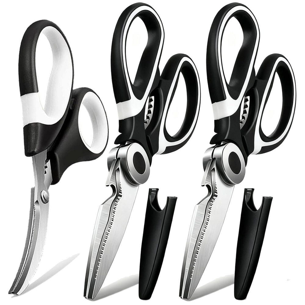 Wudkey 3-Pack Food Grade All Purpose Kitchen Scissors, Heavy Duty ...