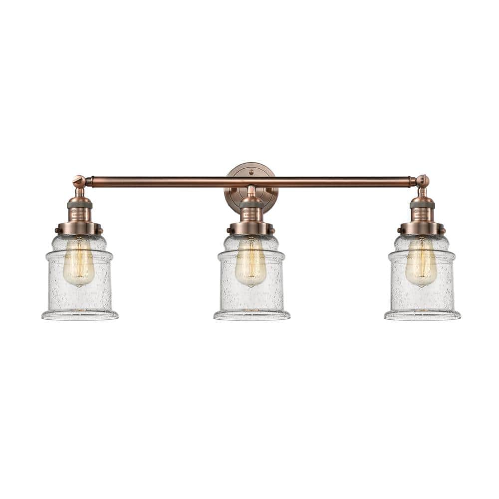 Innovations Canton 30 in. 3 Light Antique Copper Vanity Light with ...