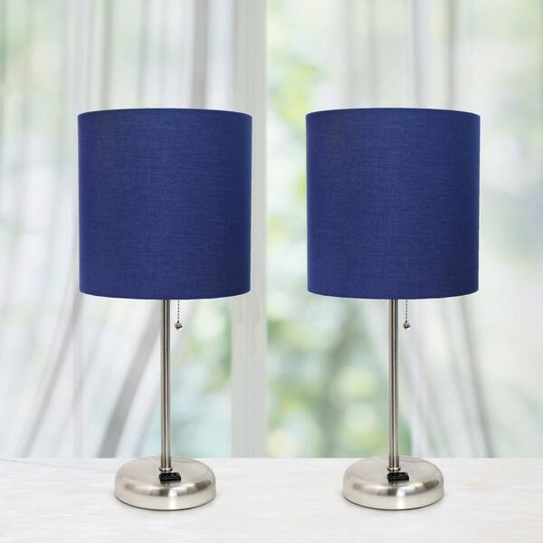 Simple Table Lamp Blue Alpine Fog Blue Bedside Table Lamp | Hamptons