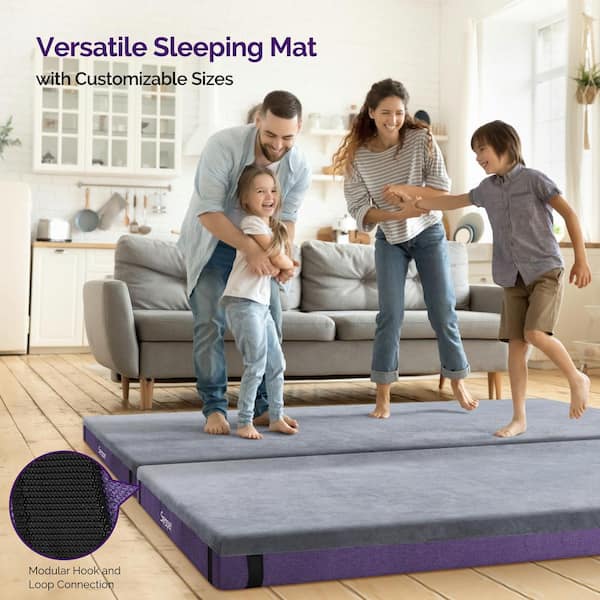 Serleep Twin Medium Firm Charcoal Memory Foam 4 in Folding Mattress