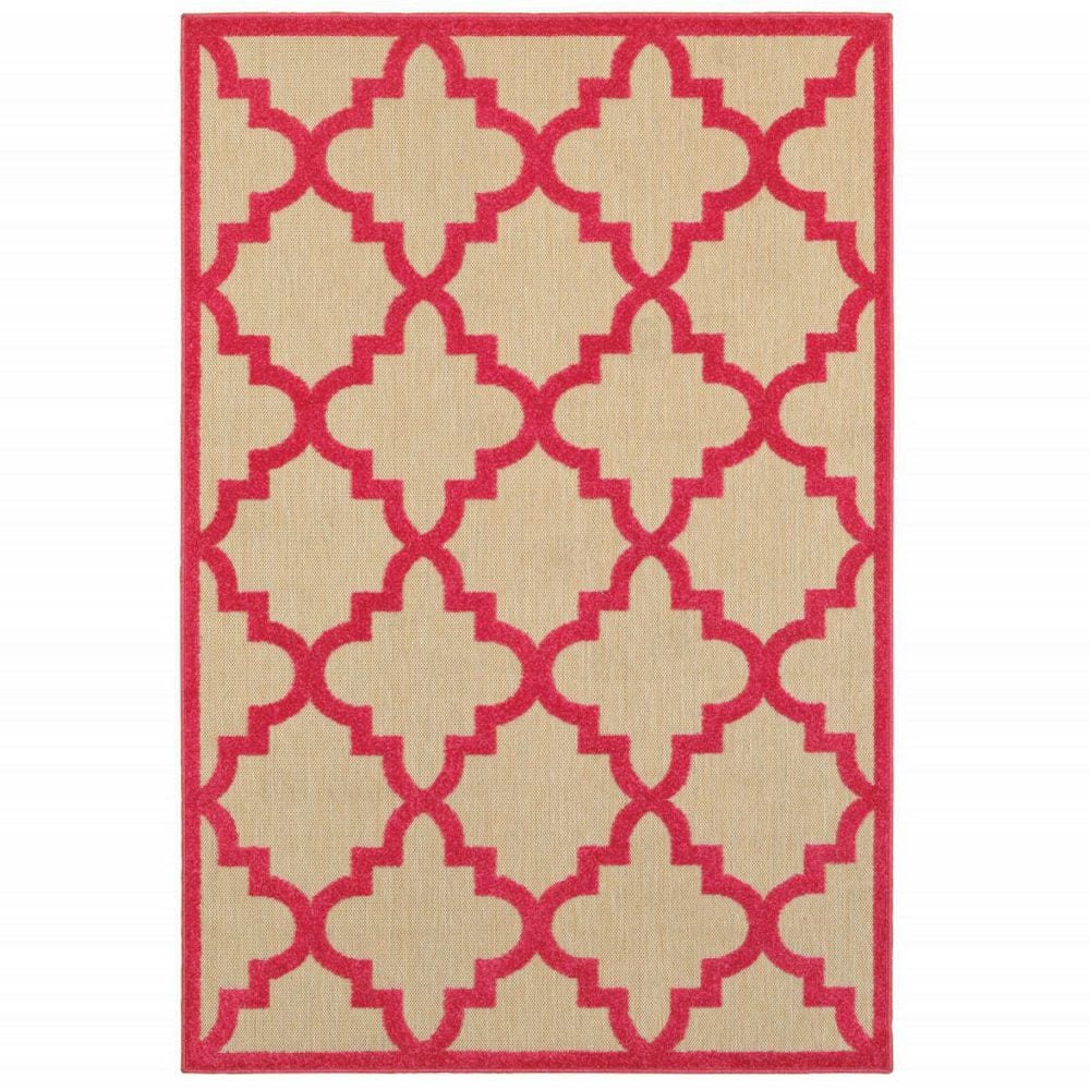 HomeRoots Red 8 ft. x 11 ft. Loomed Polypropylene Rectangle Indoor ...
