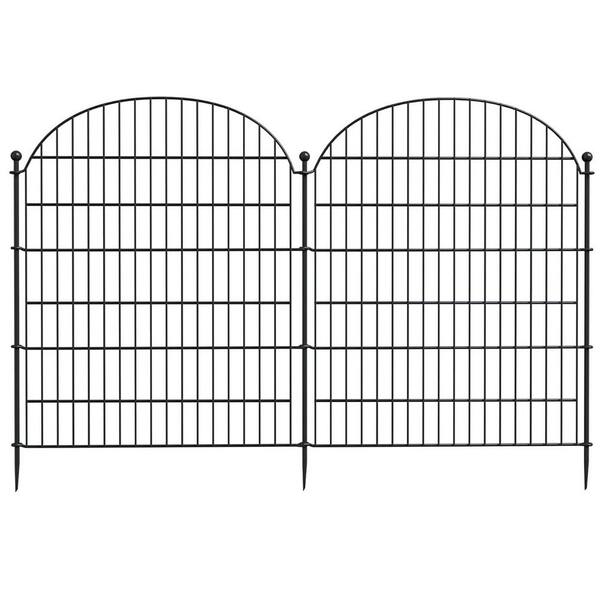 FAWEY TRED INC 32 in. Metal Garden Fence 10 Panels, No Dig Dog Fence ...