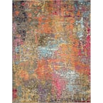 Nourison Celestial Sunset Multicolor 9 ft. x 12 ft. Abstract Bohemian ...