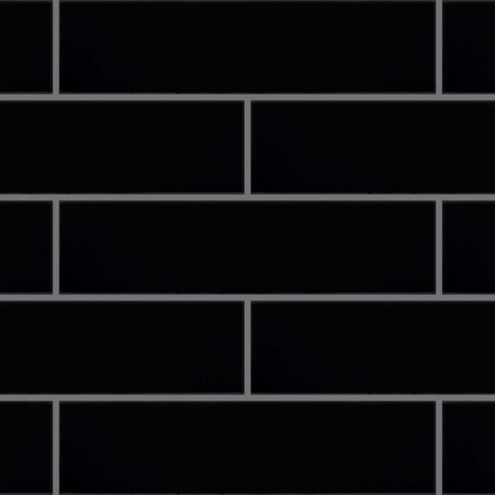 Daltile Restore Black 2 in. x 8 in. Glossy Ceramic Wall Tile (0.127 sq ...