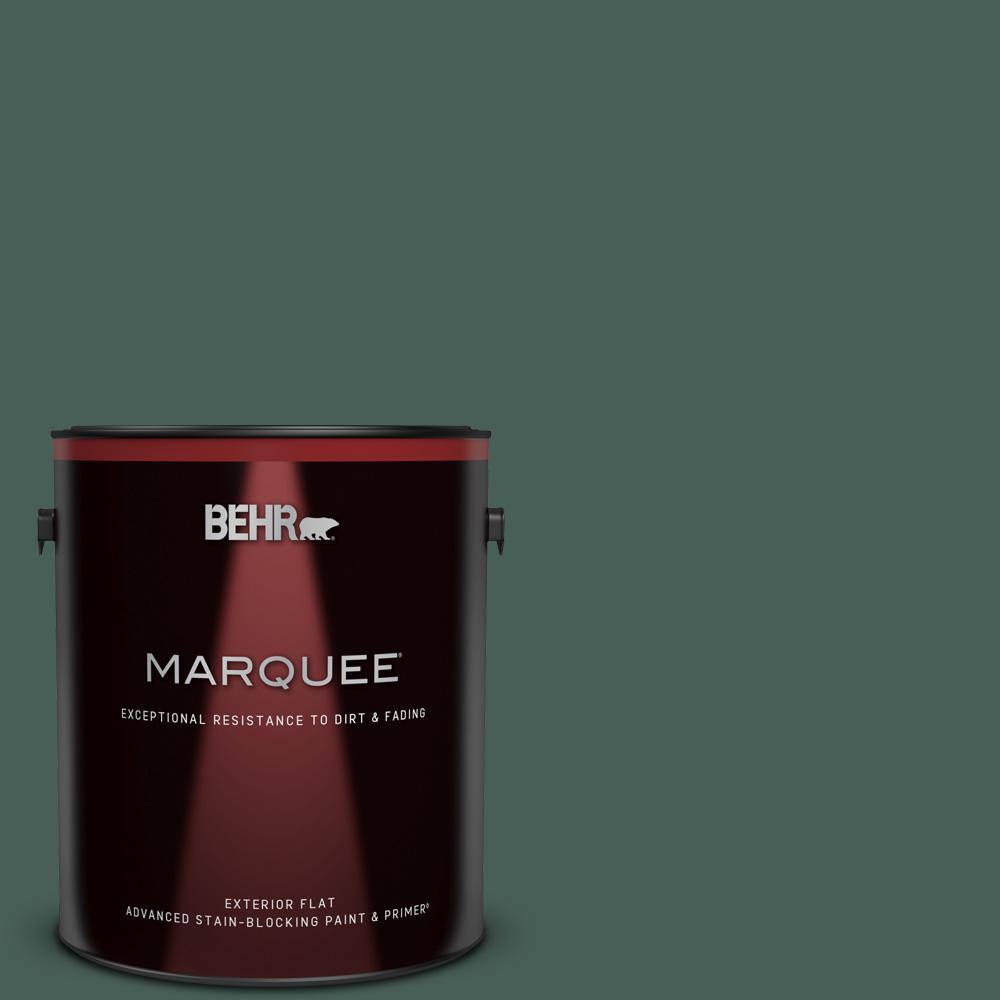 BEHR MARQUEE 1 gal. #M440-7 Rainforest Flat Exterior Paint & Primer ...