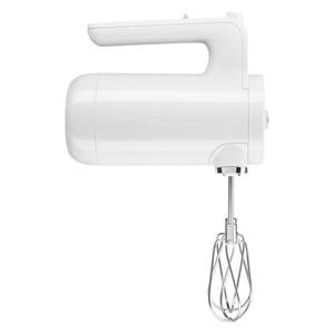 KitchenAid 9-Speed White Hand Mixer with Beater and Whisk Attachments ...