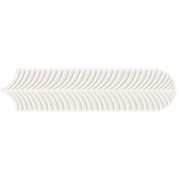 Giorbello Feather Cream 3 in. x 12 in. 3D Textured Glossy Ceramic ...