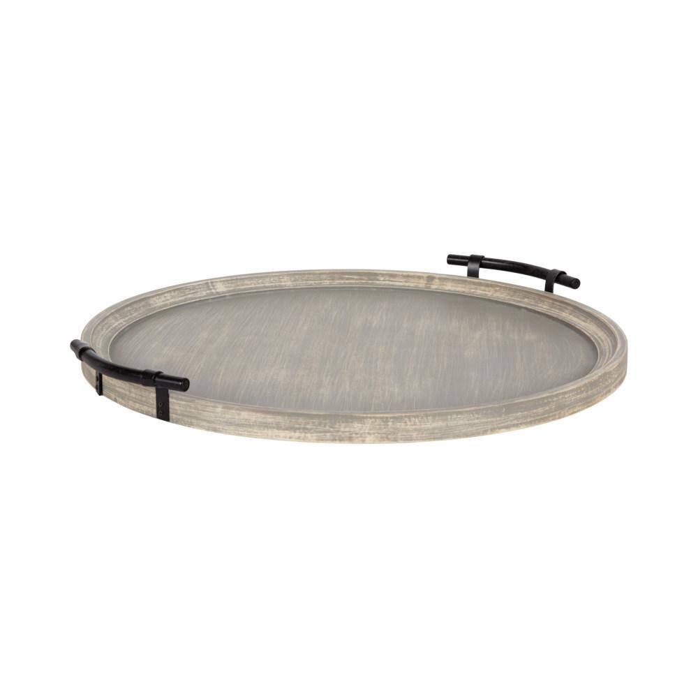 Kate and Laurel Bruillet Gray MDF Decorative Tray 228769 - The Home Depot