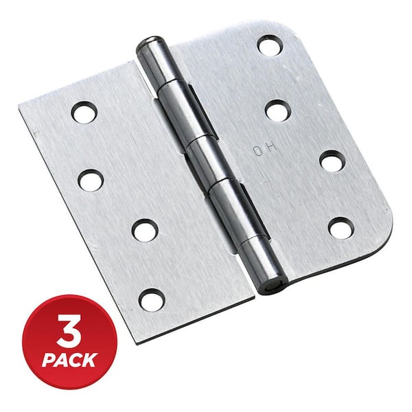 Onward 3-1/2 in. x 3-1/2 in. Brushed Chrome Full Mortise Butt Hinge ...