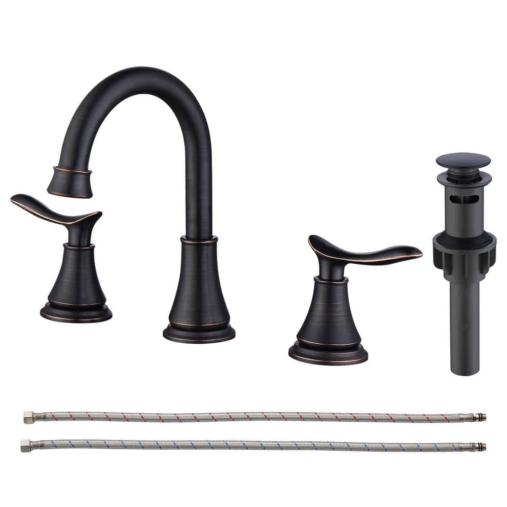Flynama 8 inch Widespread 2-Handle Bathroom Sink Faucet with 360 ...