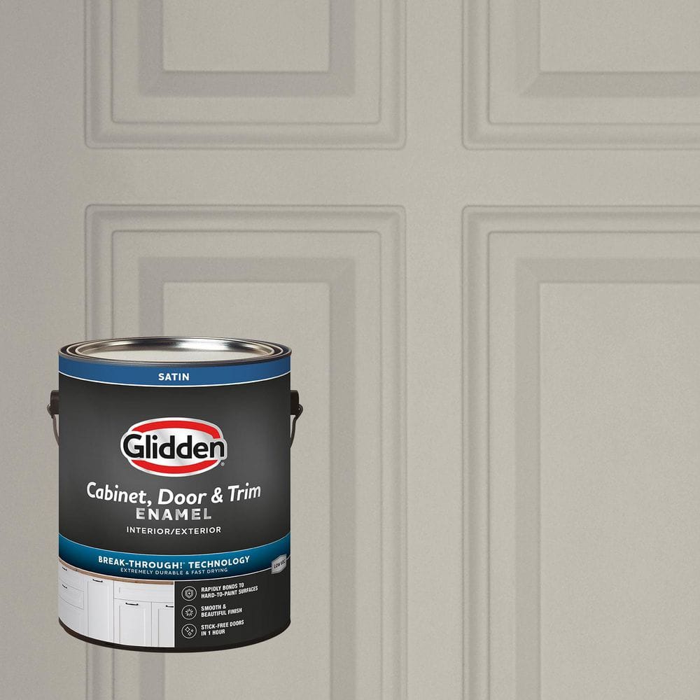 Glidden 1 gal. PPG1007-3 Ghost Writer Satin Door, Trim and Cabinet ...