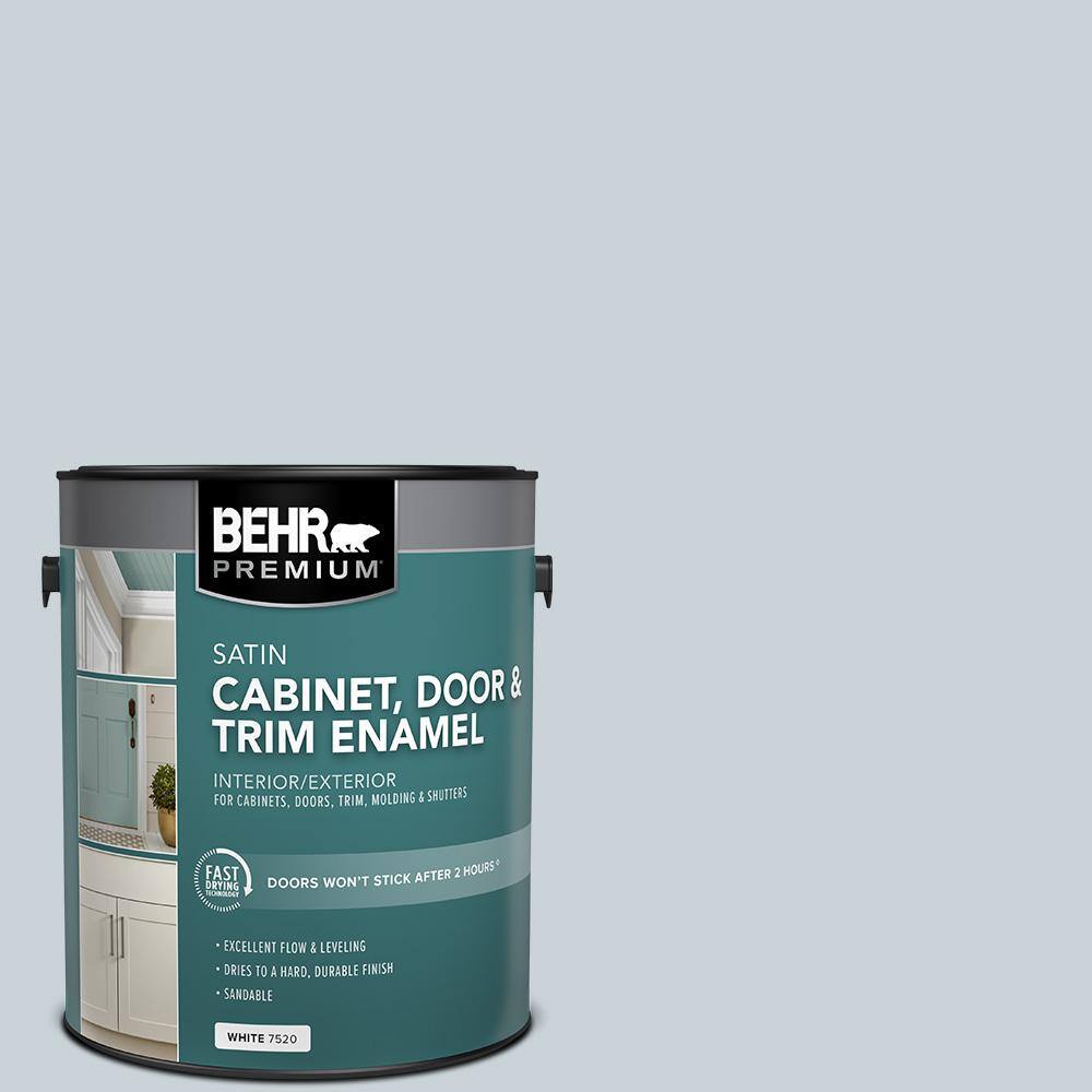 BEHR PREMIUM 1 gal. #N480-1 Light Drizzle Satin Enamel Interior ...