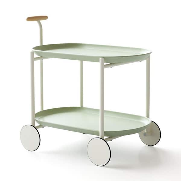 4 cu. ft. Weelbarrow Outdoor Storage Cart-Mobile Double-Layer Trolley ...