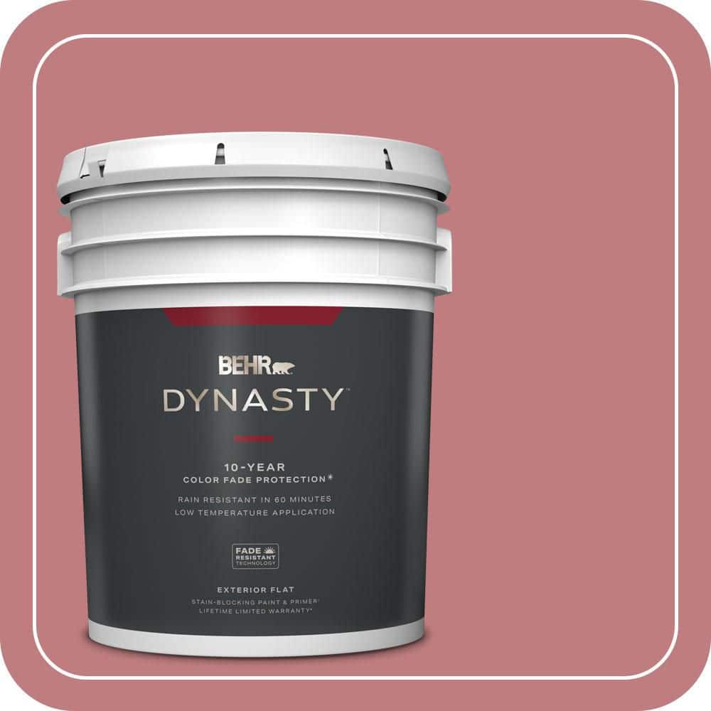 BEHR DYNASTY 5 gal. #MQ1-12 Chick Flick Flat Exterior Stain-Blocking ...