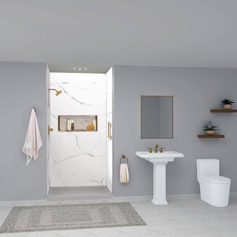 Transolid Titan 48 in. W x 96 in. H x 36 in. D 3-Piece Glue-Up Alcove ...