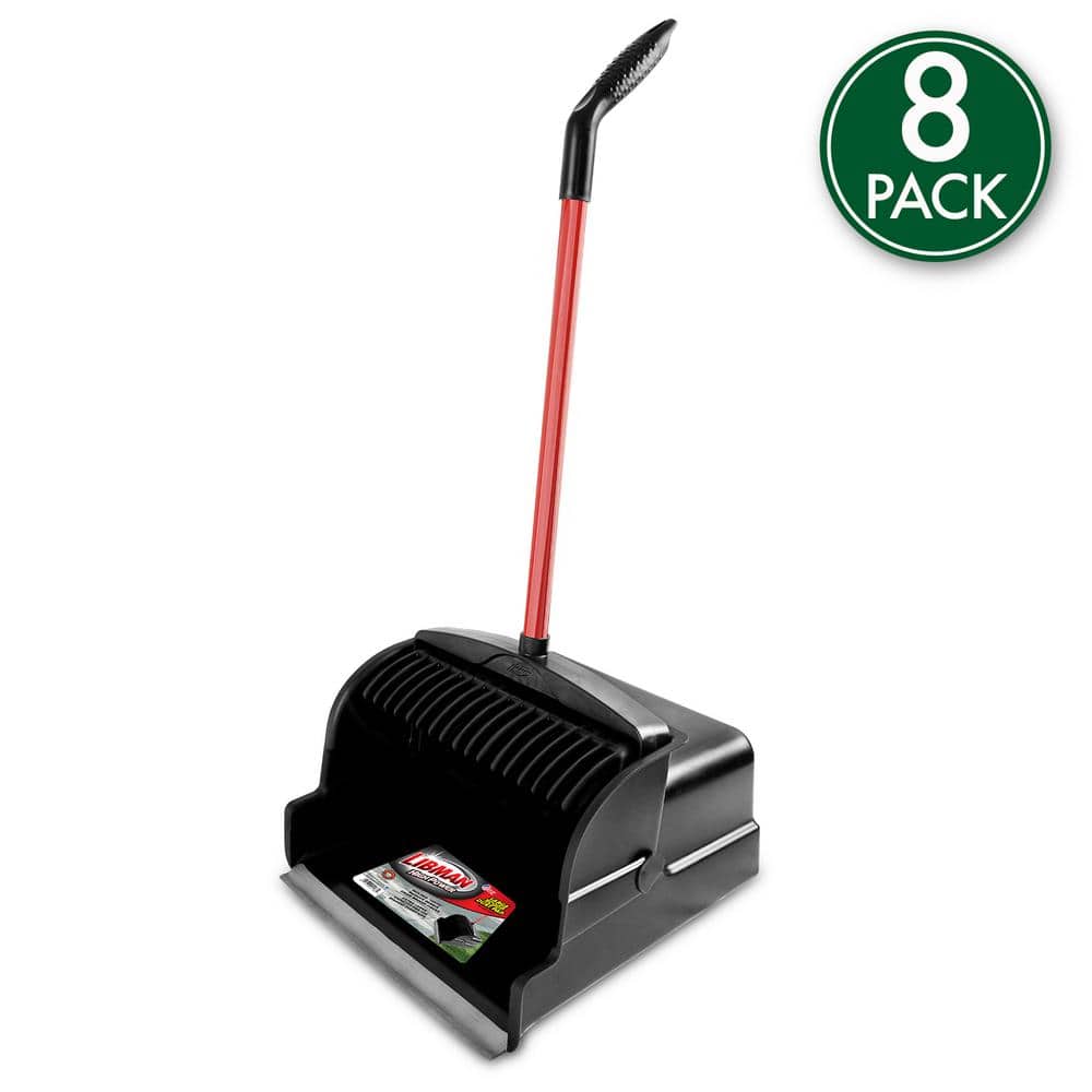 Libman 16 in. High Power Large Scoop Upright Dustpan with Steel Handle ...