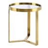 MODWAY Relay Side Table EEI-6150 in Gold 17.5 in. L x 17.5 in. W x 19.5 ...