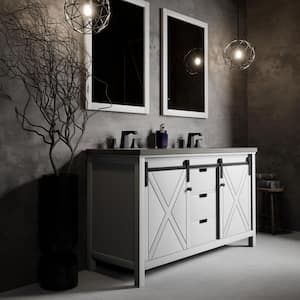 Lexora Marsyas 84 in W x 22 in D Dark Grey Double Bath Vanity without ...