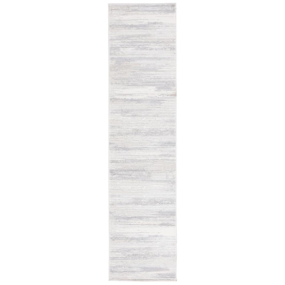 SAFAVIEH Hanna Gray/Ivory 2 ft. x 8 ft. Modern Abstract Runner Rug ...