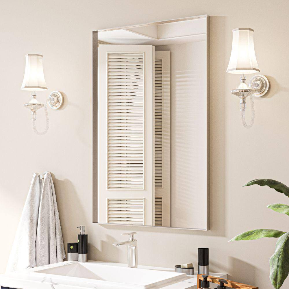 waterpar 24 in. W x 36 in. H Rectangular Aluminum Framed Wall Bathroom ...