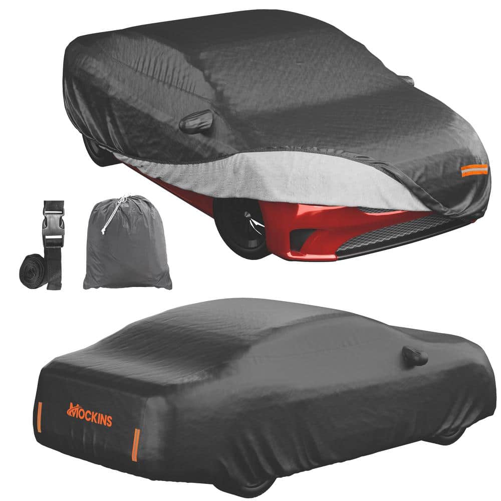 Mockins 190 in. x 75 in. x 60 in. Heavy Duty Waterproof Car Cover Thick 250g PVC Cotton Lined Medium Sedan