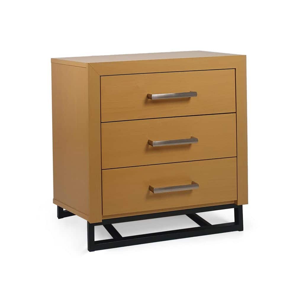 Noble House Cayuga 3-Drawer Maple Nightstand 109289 - The Home Depot